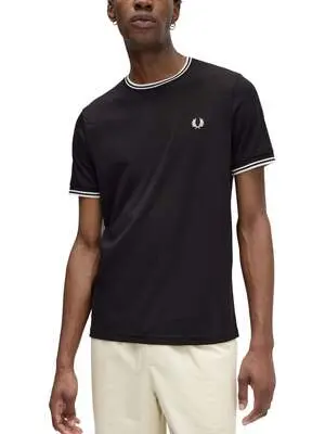 Fred Perry Double Stripe T-shirt - Black