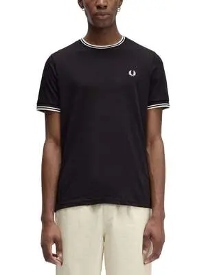 Fred Perry Double Stripe T-shirt - Black