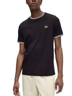 Fred Perry Double Stripe T-shirt - Black