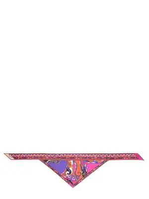Emilio Pucci Bandeau' Triangle Scarf In Orchid Print - Multicolour