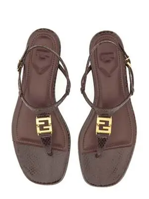Fendi Flat Sandal - Brown