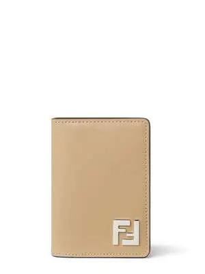 Fendi Card Holder 'squared Ff - Beige