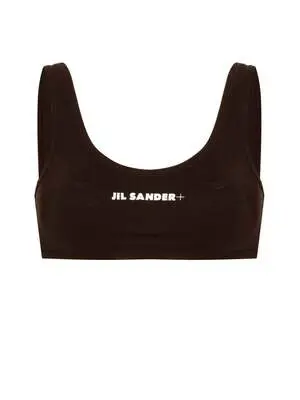 JIL SANDER Logo Bikini Top - Brown
