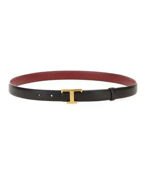 TOD'S T Timeless Reversible Belt - Black