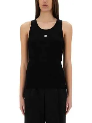 Givenchy Slim Fit Tank Top With Logo - Black