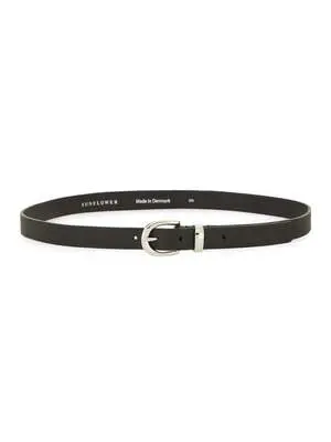SUNFLOWER Leather Belt - Black