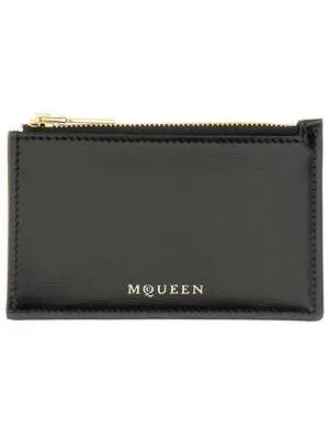 Alexander McQueen Alexander Mc Queen Zippered Card Holder - Black