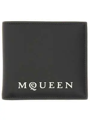 Alexander McQueen Alexander Mc Queen Bifold Wallet With Logo - Black
