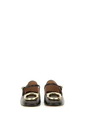 FERRAGAMO Mary Jane Maxi Gancini Shoes - Black
