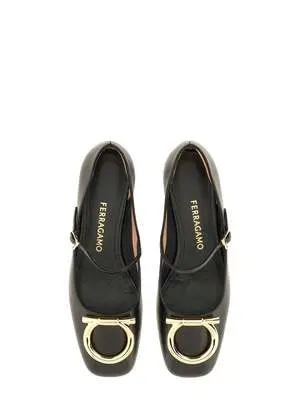 FERRAGAMO Mary Jane Maxi Gancini Shoes - Black