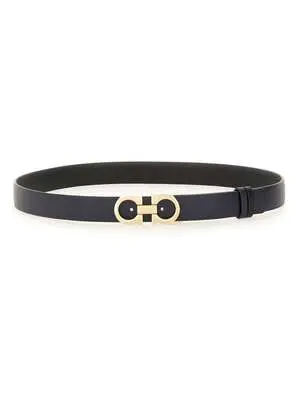 FERRAGAMO Gancini Leather Belt - Black