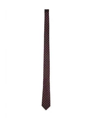 TOM FORD Satin Polka Dot Neck Tie Bordeaux