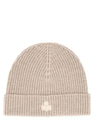 Isabel Marant Logo Patch Wool Hat - Beige