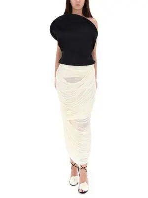 Magda Butrym Slim Fit Draped Midi Skirt
