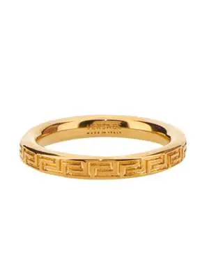 Versace Engraved Greek Key Ring - Gold