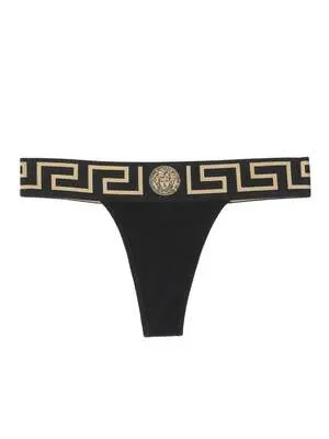 Versace Thong With Greek - Black