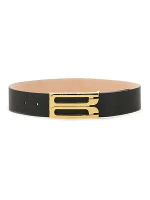 Victoria Beckham Jumbo Frame Leather Belt - Black