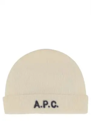 A.p.c. Logo Wool Beanie - Ivory