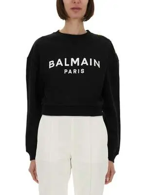 Balmain Sweatshirt With Logo Print - Black