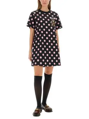 Moschino Teddy Polka Dots Dress - Black