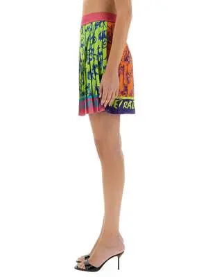 Versace Mini Pleated Skirt - Multicolour