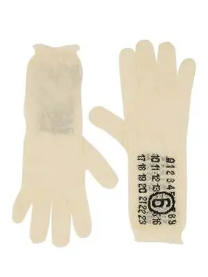MAISON MARGIELA Knitted Wool Gloves - White