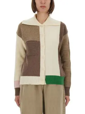 Paul Smith Patchwork Lambswool Cardigan - Beige