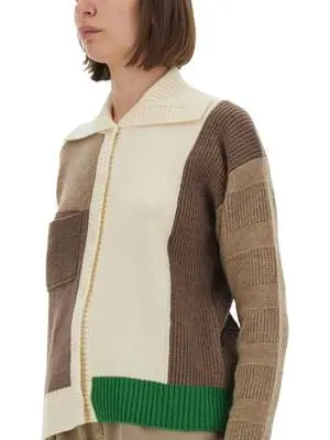 Paul Smith Patchwork Lambswool Cardigan - Beige