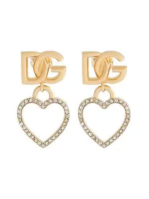 Dolce & Gabbana Studded Heart Earrings - Gold