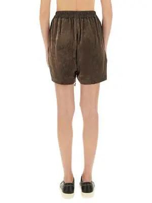 Rick Owens Viscose And Cupro Shorts - Brown