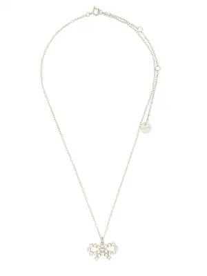 SELF-PORTRAIT Necklace With Bow - Silver