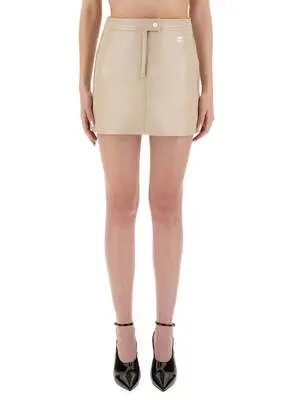 COURREGES Vinyl Mini Skirt - Beige