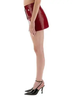 COURREGES Vinyl Mini Skirt - Red