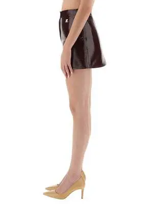 COURREGES Vinyl Mini Skirt - Bordeaux