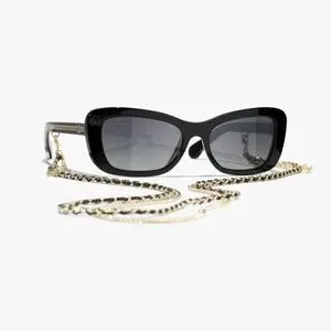 Chanel Rectangle Sunglasses Black