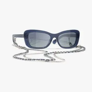 Chanel Rectangle Sunglasses Blue