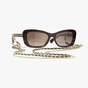 Chanel Rectangle Sunglasses - Dark Tortoise