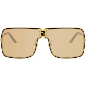 Fendi Ness 67.2mm Oversize Mask Sunglasses - Shiny Endura Gold/roviex
