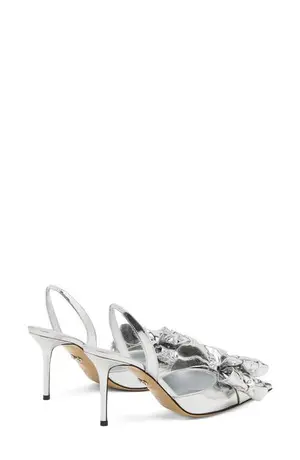 Mach & Mach Le Cadeau Bow Wrapped Pointed Toe Slingback Pump