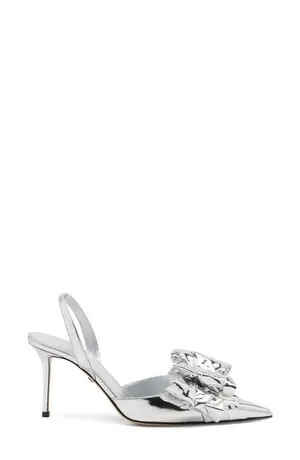 Mach & Mach Le Cadeau Bow Wrapped Pointed Toe Slingback Pump