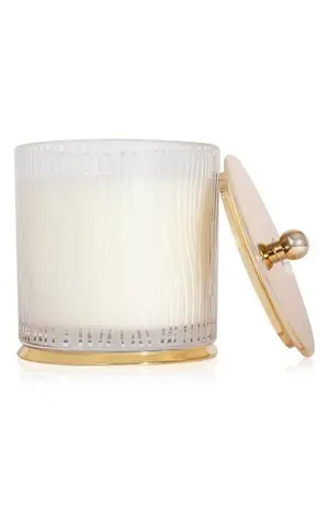 THYMES Frasier Fir Large Frosted Wood Grain Candle - Clear