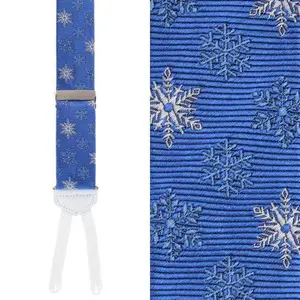 Trafalgar Silk Snowflake Suspenders - Light Blue