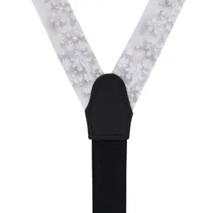 Trafalgar Holiday Button End Suspenders - Silver