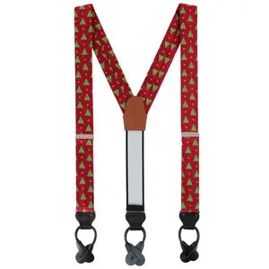 Trafalgar Oh Christmas Tree Silk Suspender - Red