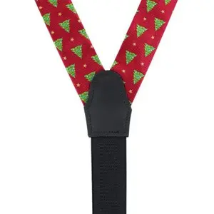 Trafalgar Oh Christmas Tree Silk Suspender - Red