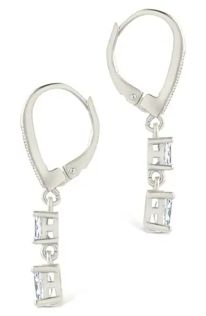 Sterling Forever Liesel Cubic Zirconia Drop Earrings - Silver