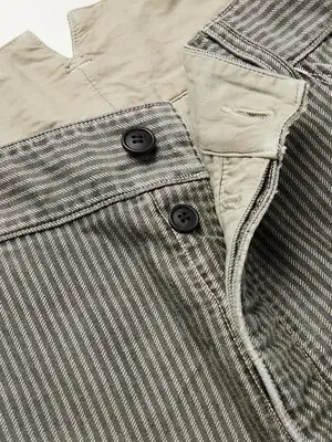 Visvim Pastoral Straight-leg Panelled Striped Trousers - Gray