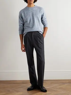 Zegna Cashmere-blend Crewneck Sweater - Blue