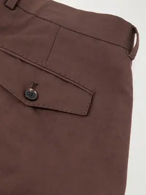 Paul Smith Straight-leg Cotton And Linen-blend Trousers - Brown