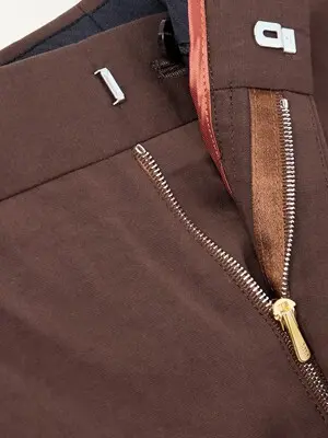 Paul Smith Straight-leg Cotton And Linen-blend Trousers - Brown